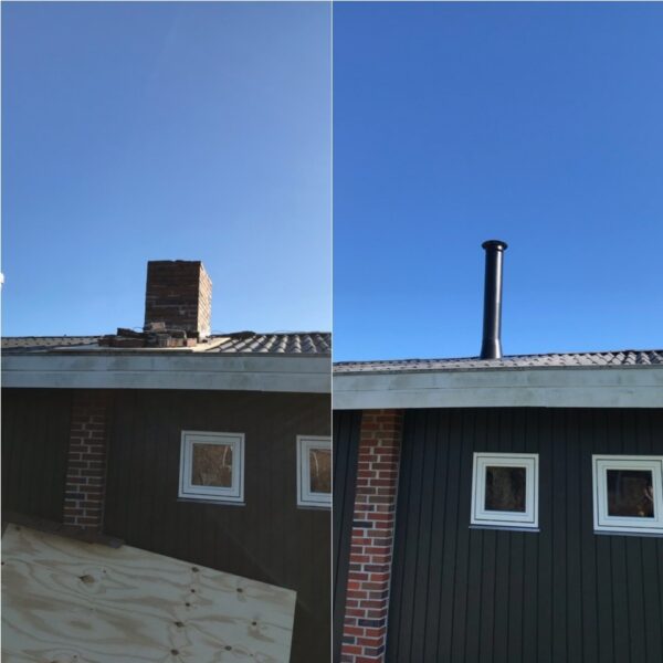 Stålskorsten med professionel montering | Jysk Pejsecenter